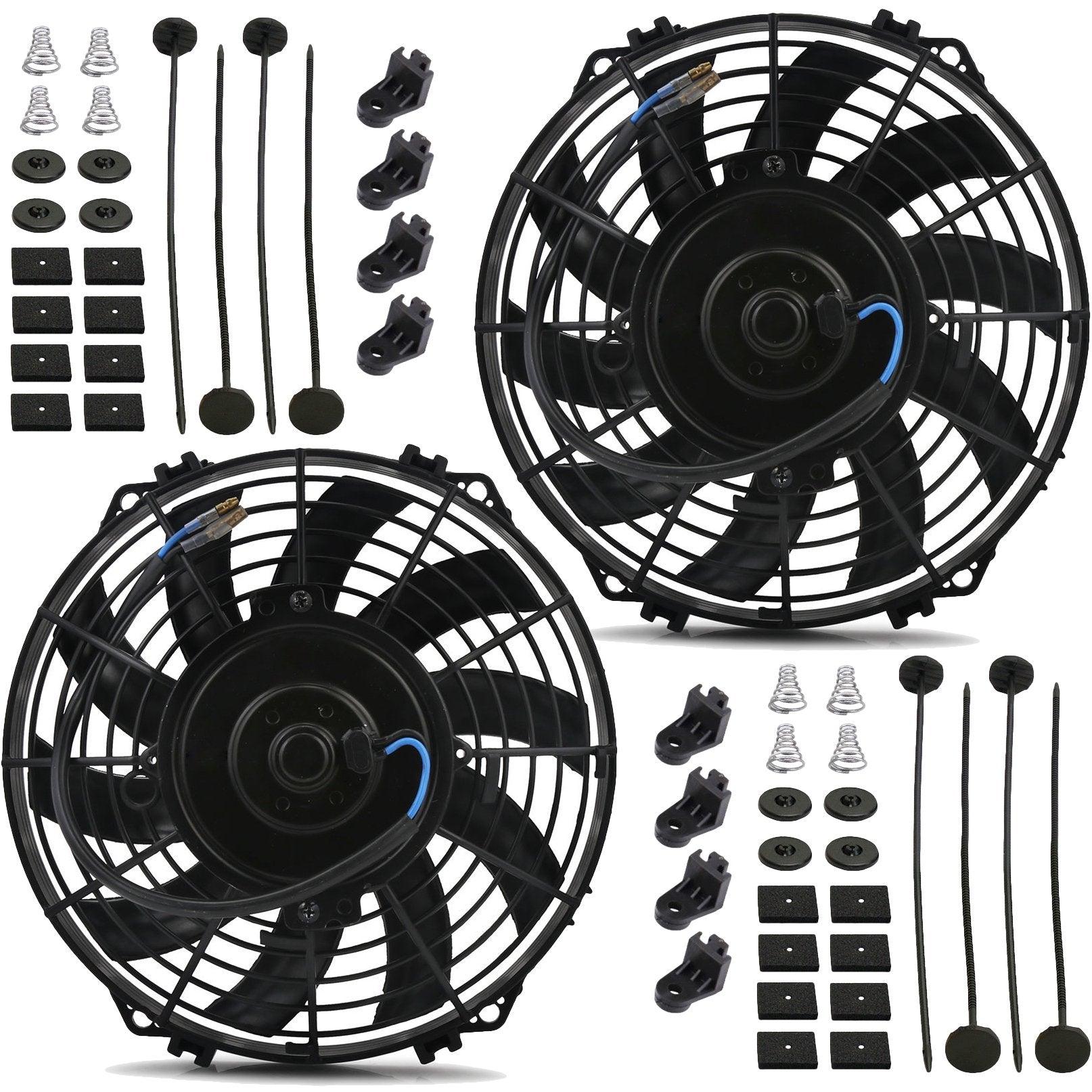 Dual 9 Inch 90w Reversible Engine Transmission Oil Cooler Electric Fan ...